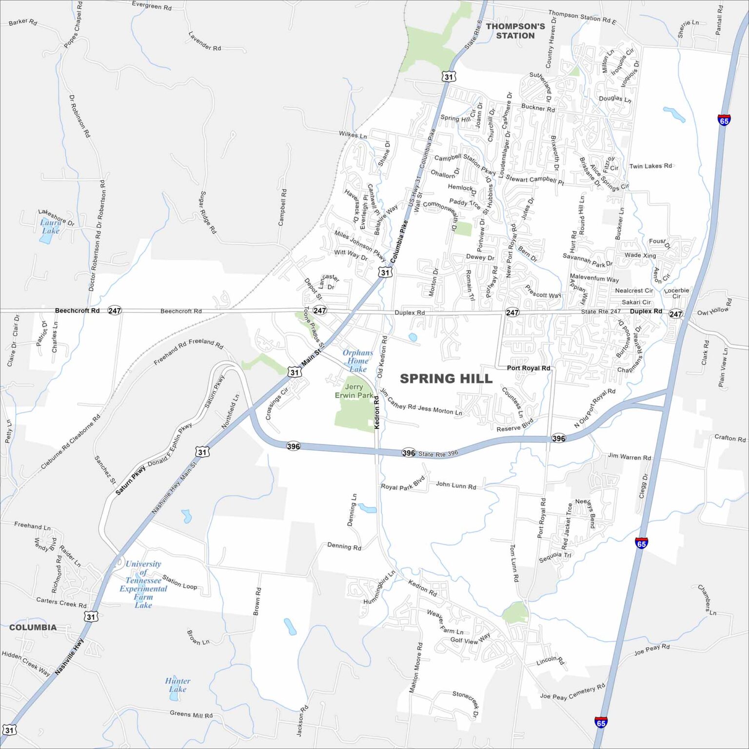 Map of Spring Hill, Tennessee - US Maps