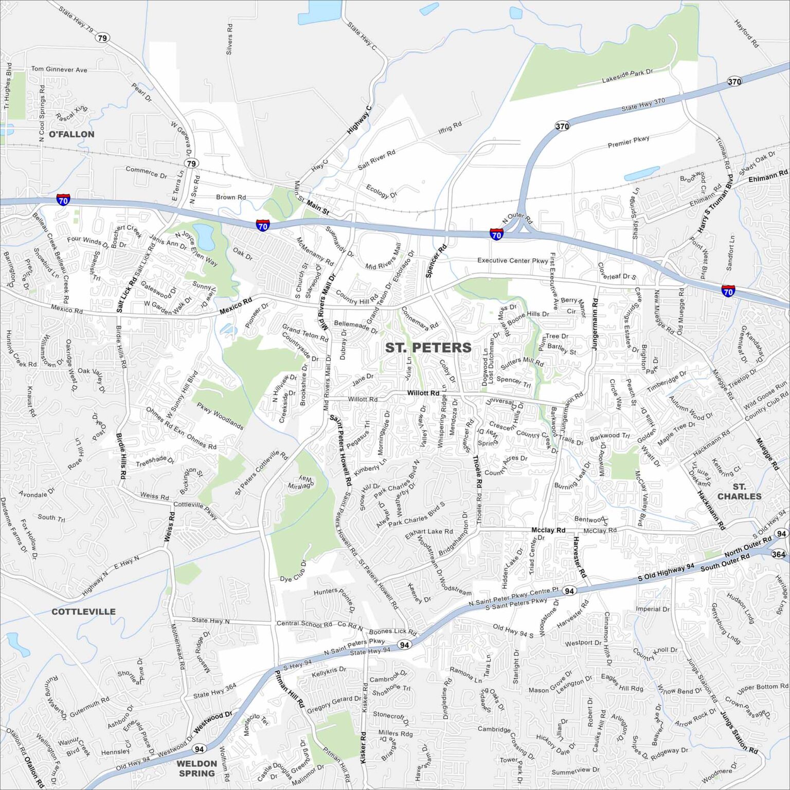 Map of St. Peters, Missouri - US Maps