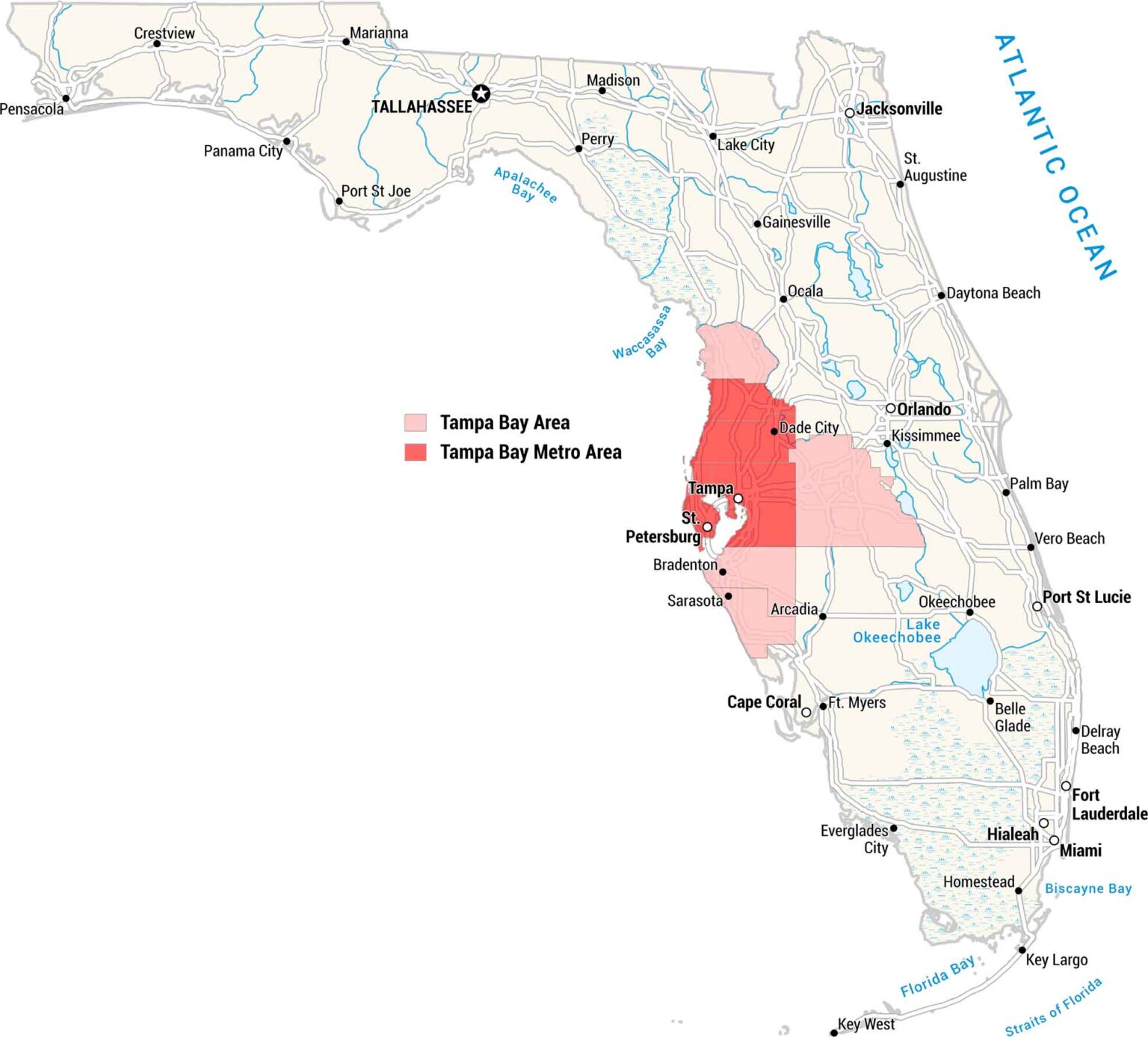 Tampa Bay Area Map - US Maps