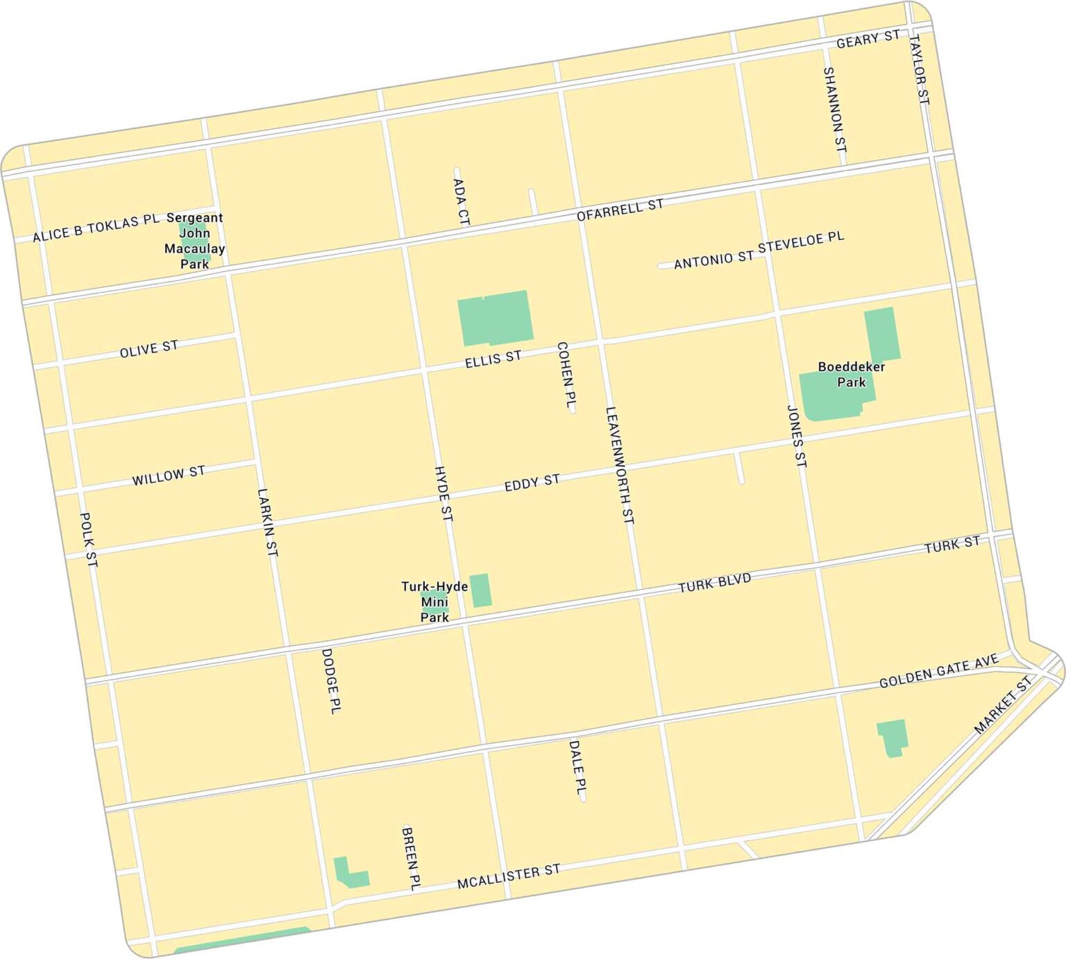 Tenderloin Map, San Francisco - US Maps