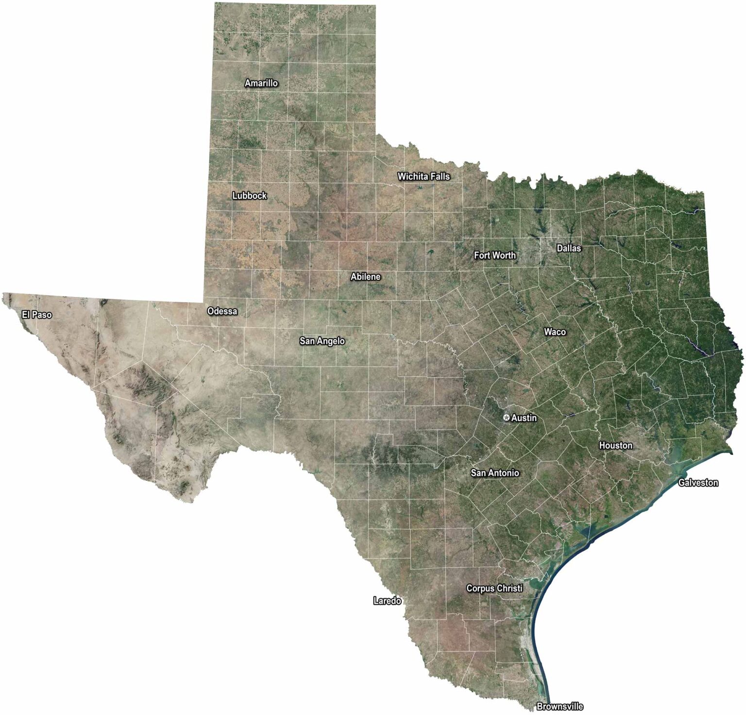 Texas Population Map - US Maps