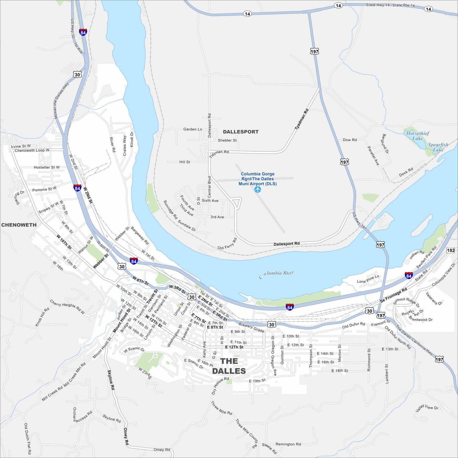 Map Of The Dalles Oregon