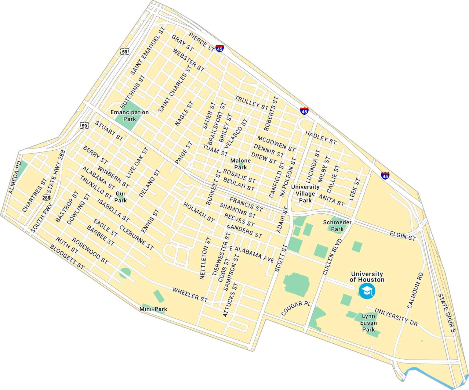 Downtown Houston Map - US Maps