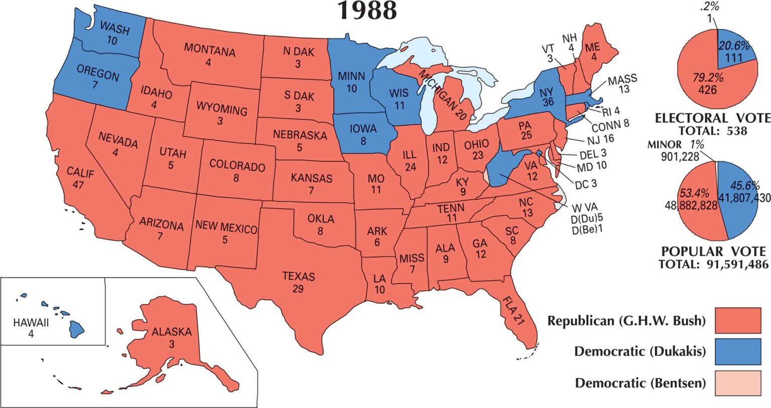 US Election 1988 Map - US Maps