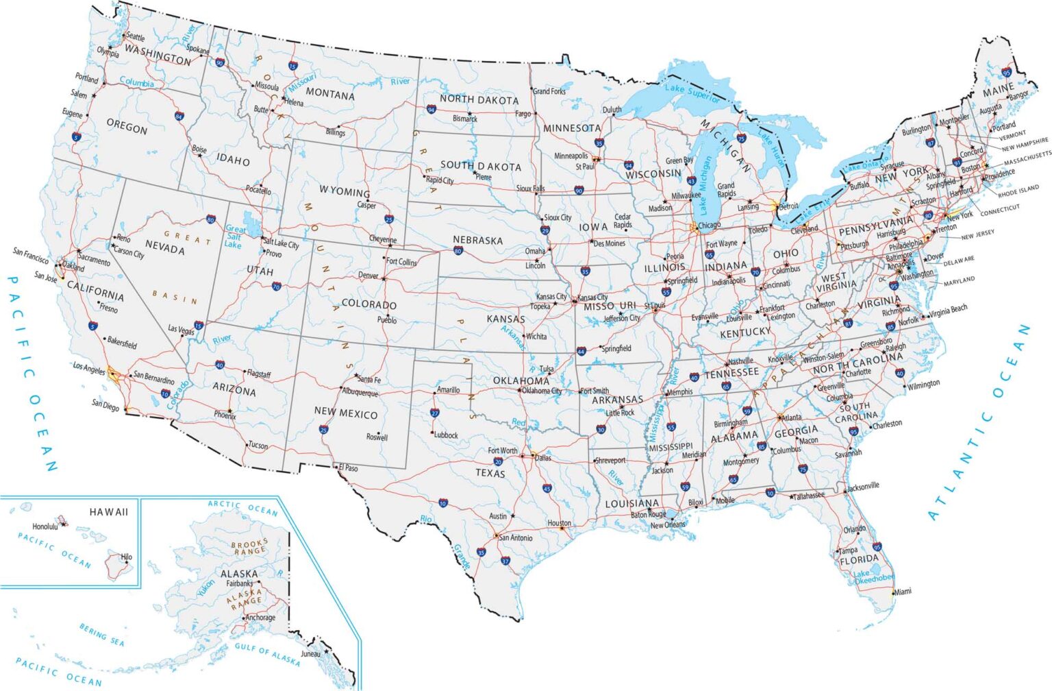 US Road Map - US Maps