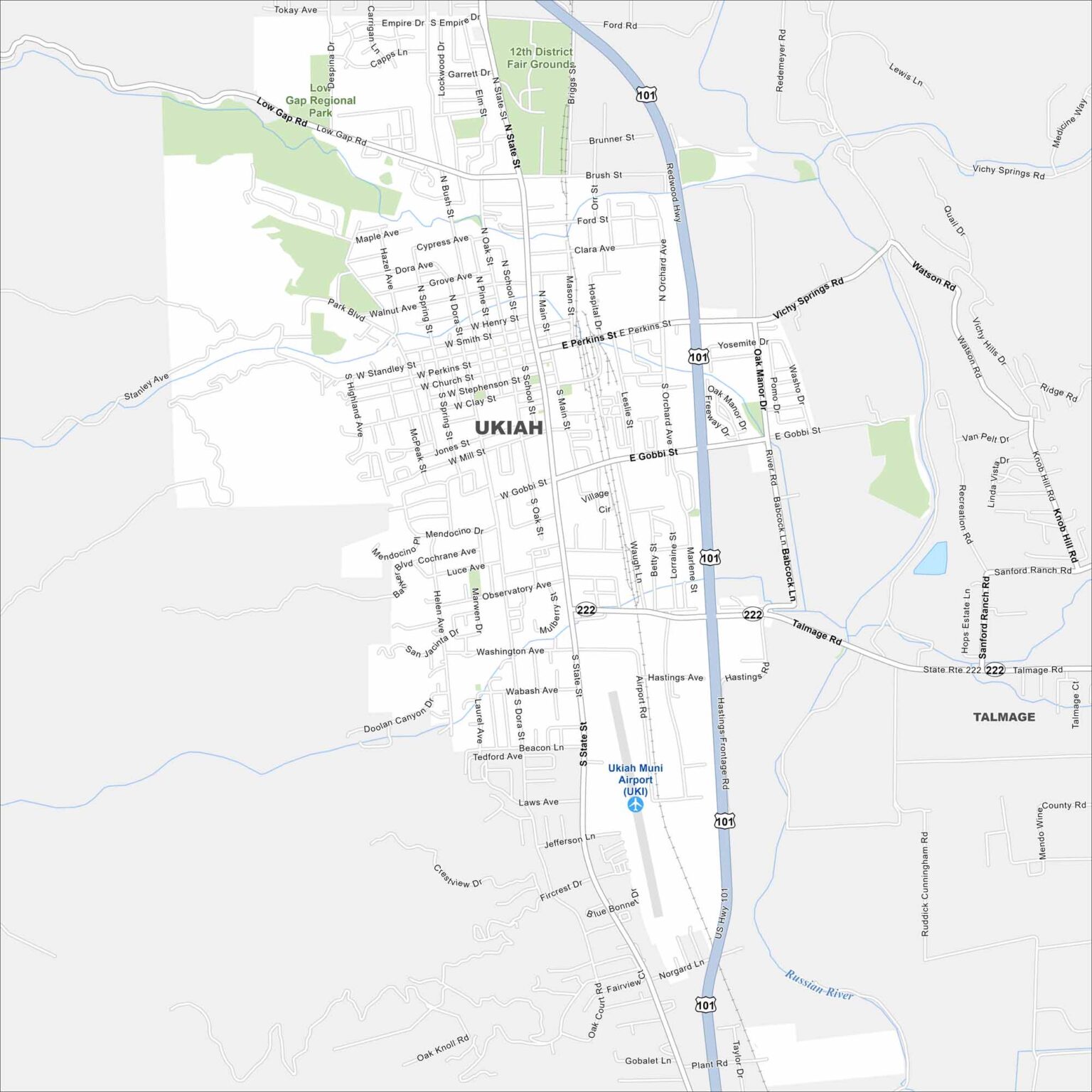 Map of Ukiah, California - US Maps