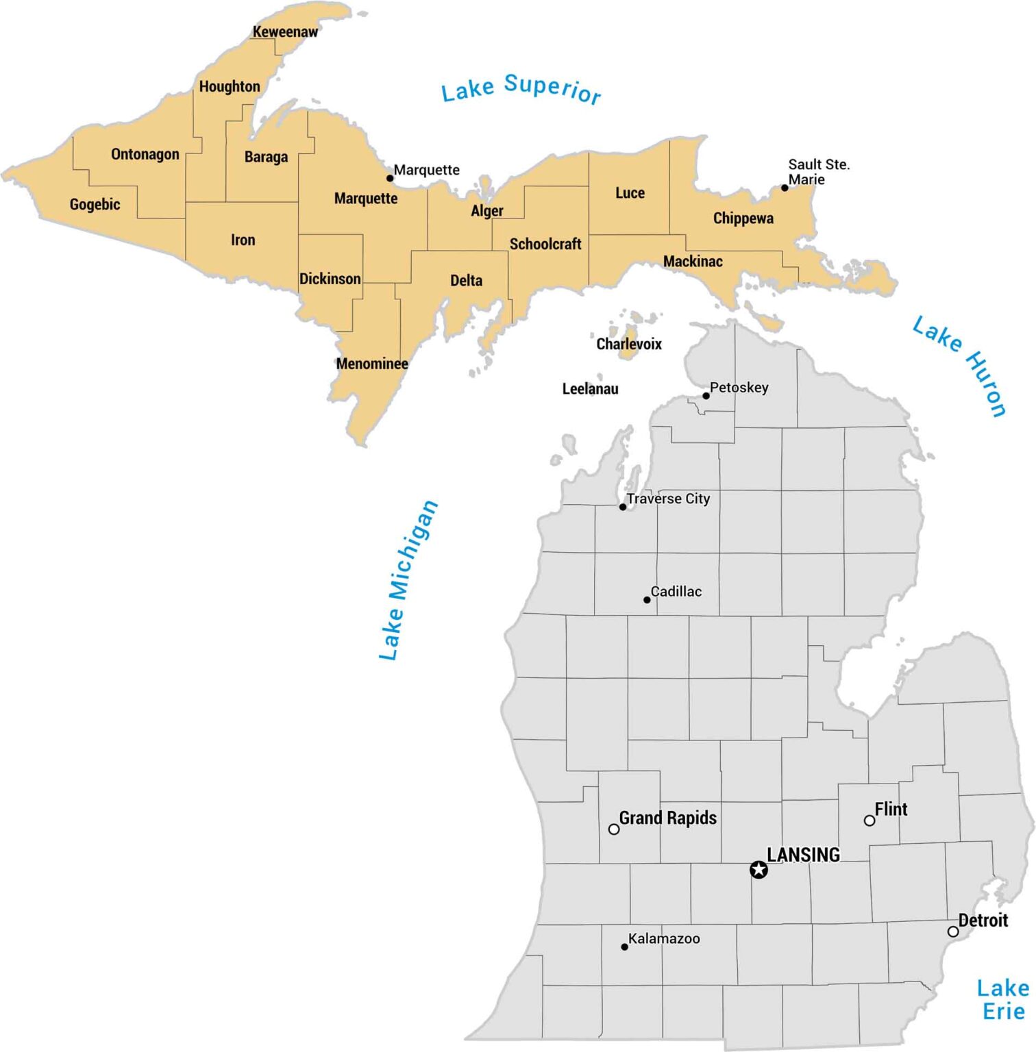 Upper Peninsula Michigan Map - US Maps