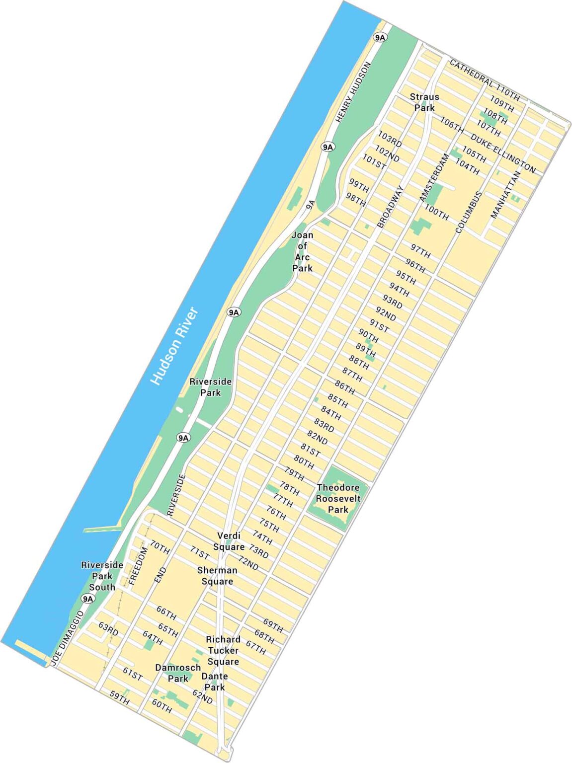Harlem Map, New York - US Maps