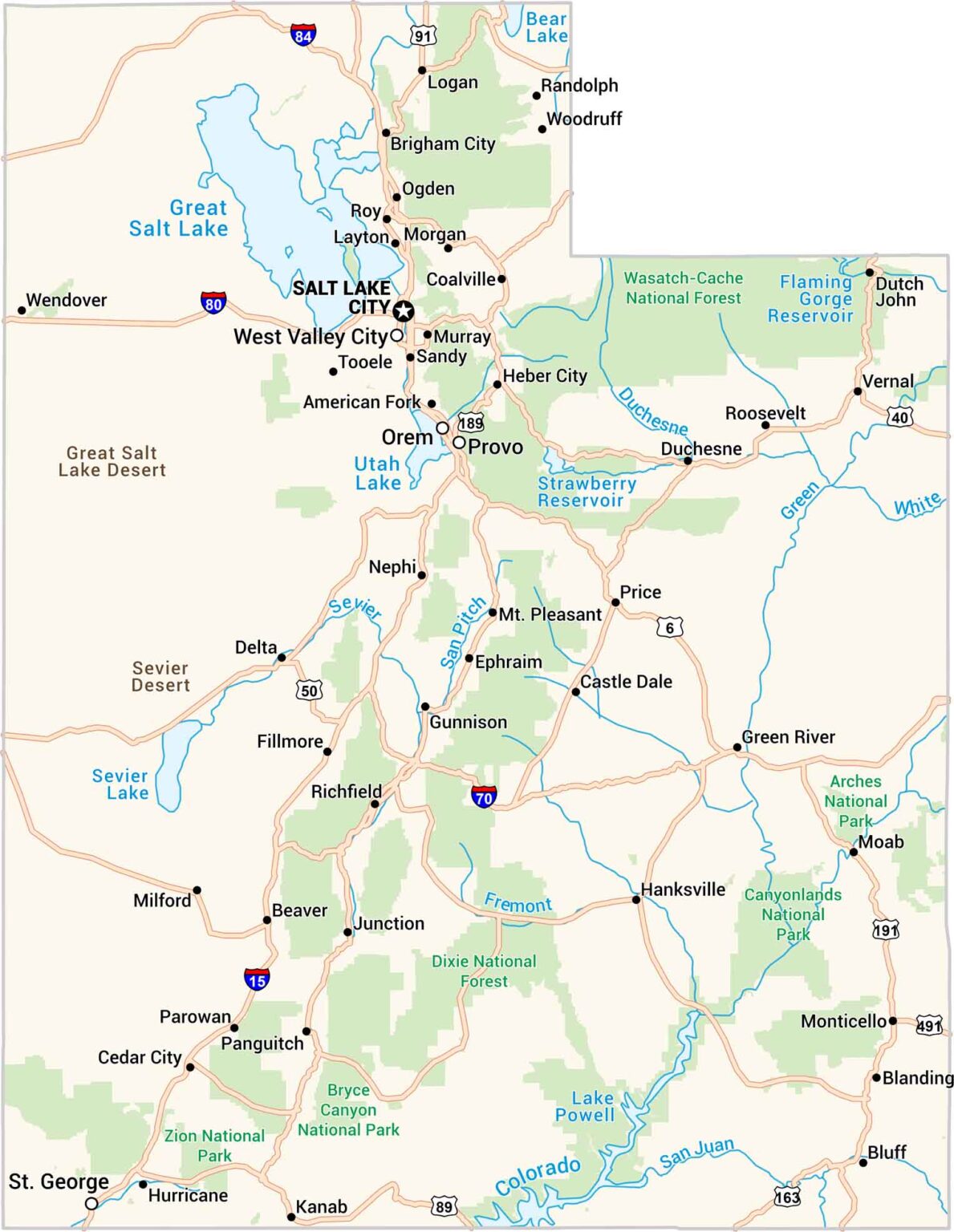 Map of Utah - US Maps