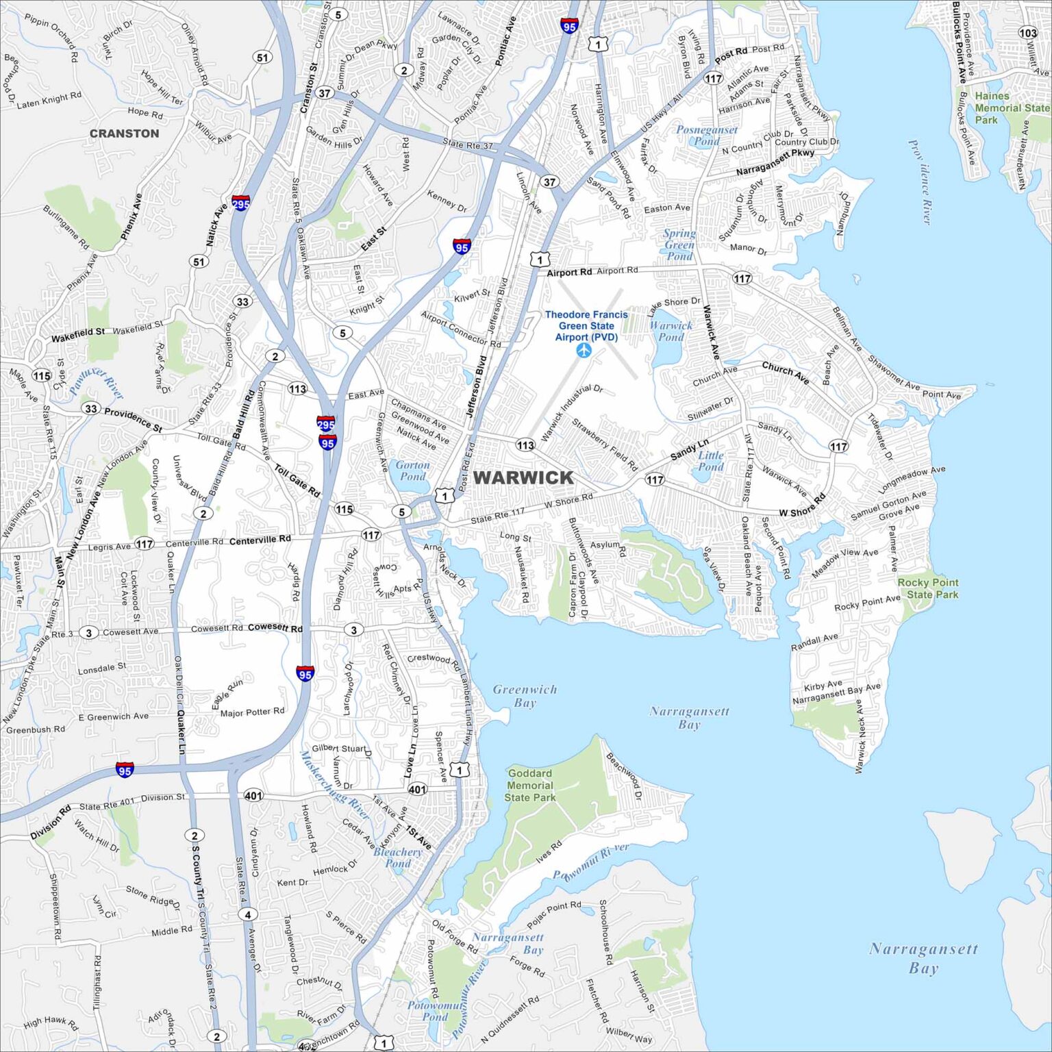 Map of Rhode Island - US Maps