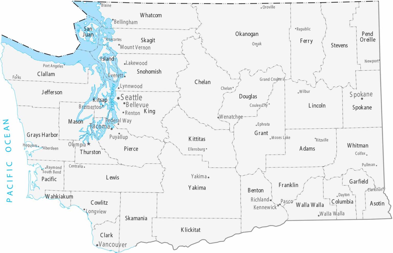 Map of Washington State - US Maps