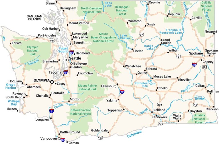 Map of Washington State - US Maps