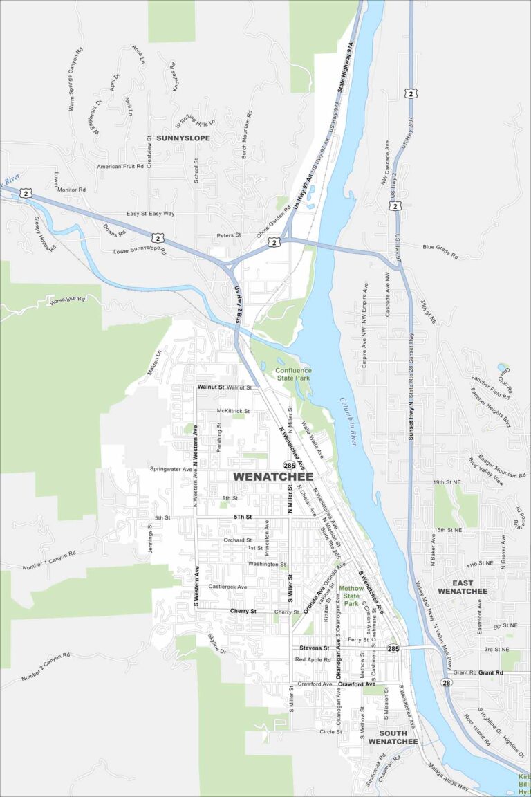 Map of Wenatchee, Washington - US Maps
