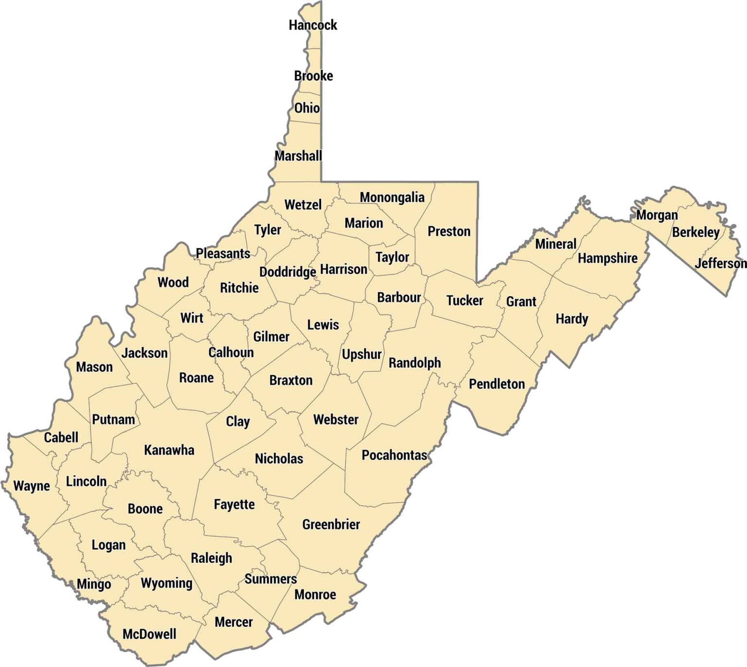 Map of West Virginia - US Maps