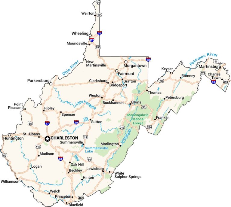 Map of West Virginia - US Maps
