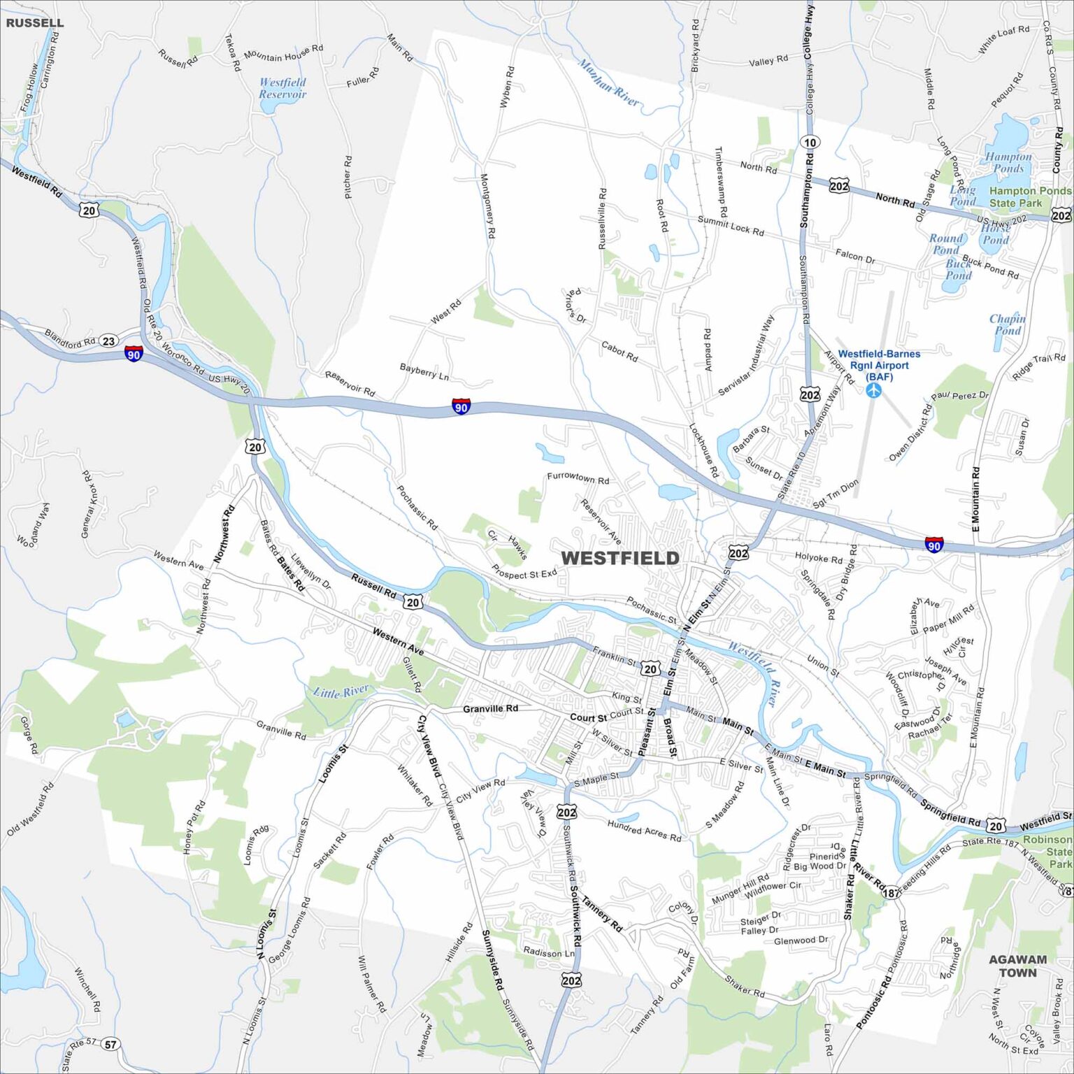 Map of Westfield, Massachusetts - US Maps