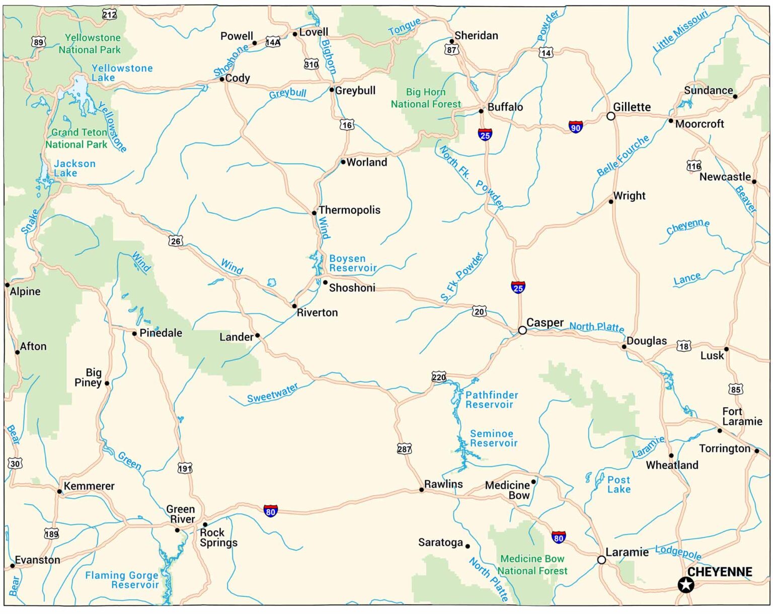 Map of Wyoming - US Maps